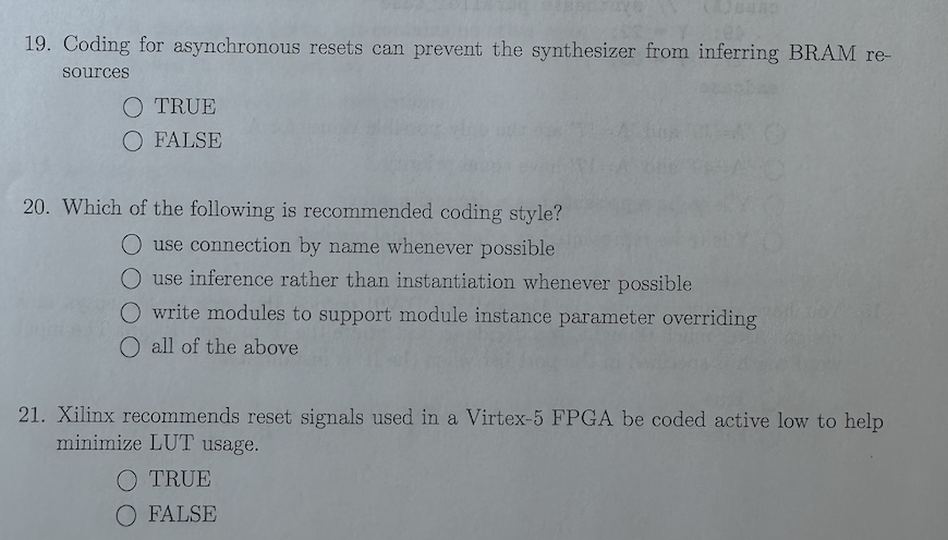 Solved 19. Coding for asynchronous resets can prevent the | Chegg.com