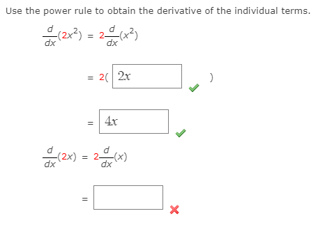 Solved Use the power rule to obtain the derivative of the | Chegg.com