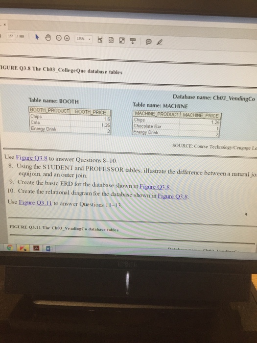 Solved: FIGURE Q3.11 The Cho3 Vendingo O Database Tables D... | Chegg.com