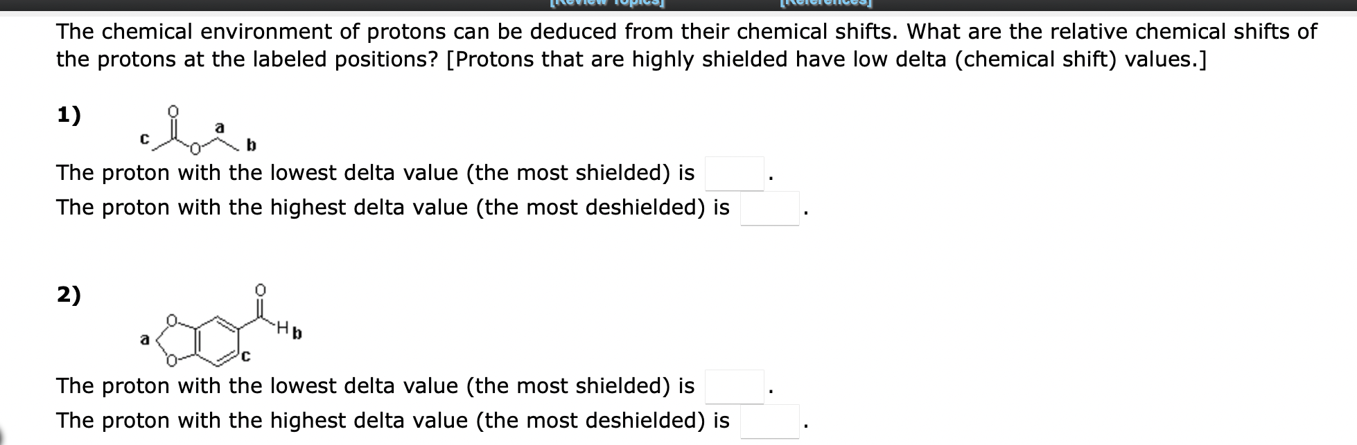Solved The chemical environment of protons can be deduced | Chegg.com