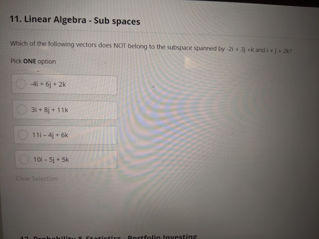 Solved 11 Linear Algebra Sub Spaces Which Of The