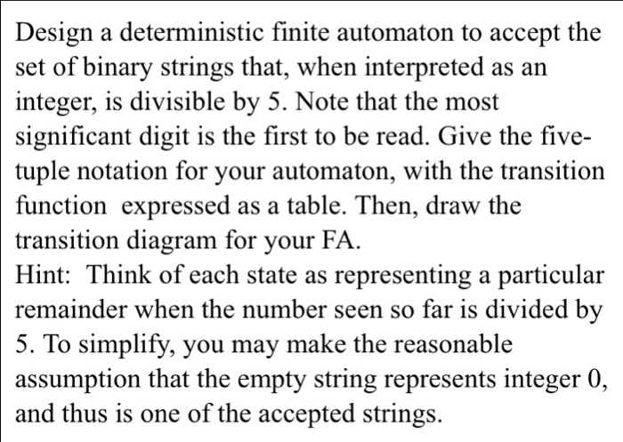 Solved Design A Deterministic Finite Automaton To Accept The 8700