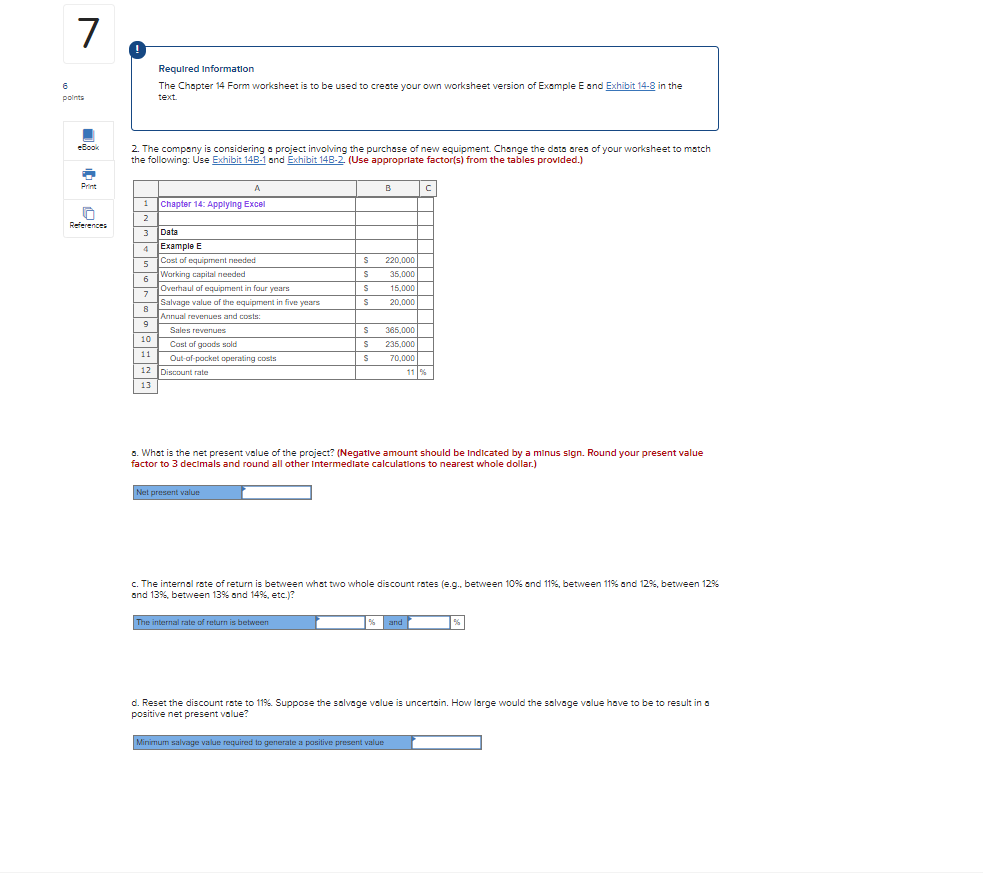 Solved 7 6 points Required Information The Chapter 14 Form | Chegg.com
