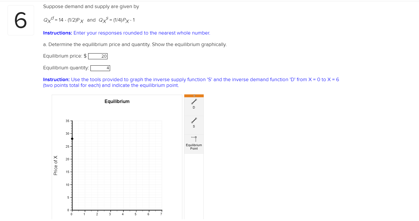 Solved Suppose demand and supply are given by QXd=14−(1/2)PX | Chegg.com