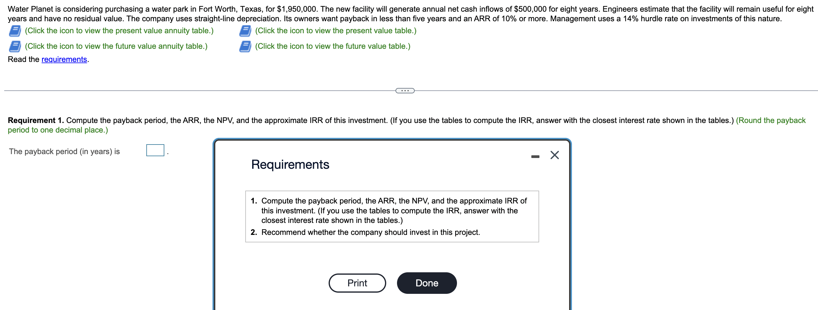 Solved (Click the icon to view the present value annuity | Chegg.com