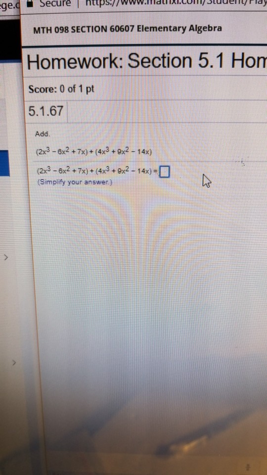 Solved ged Securehups:/Www.macydencya MTH 098 SECTION 60607 | Chegg.com