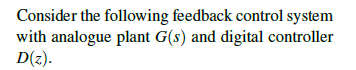 Solved Consider the following feedback control system with | Chegg.com