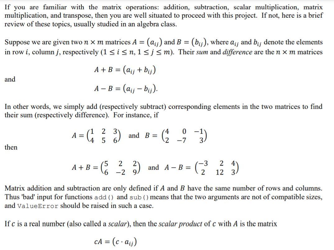 Solved In this assignment you will write a Python class | Chegg.com
