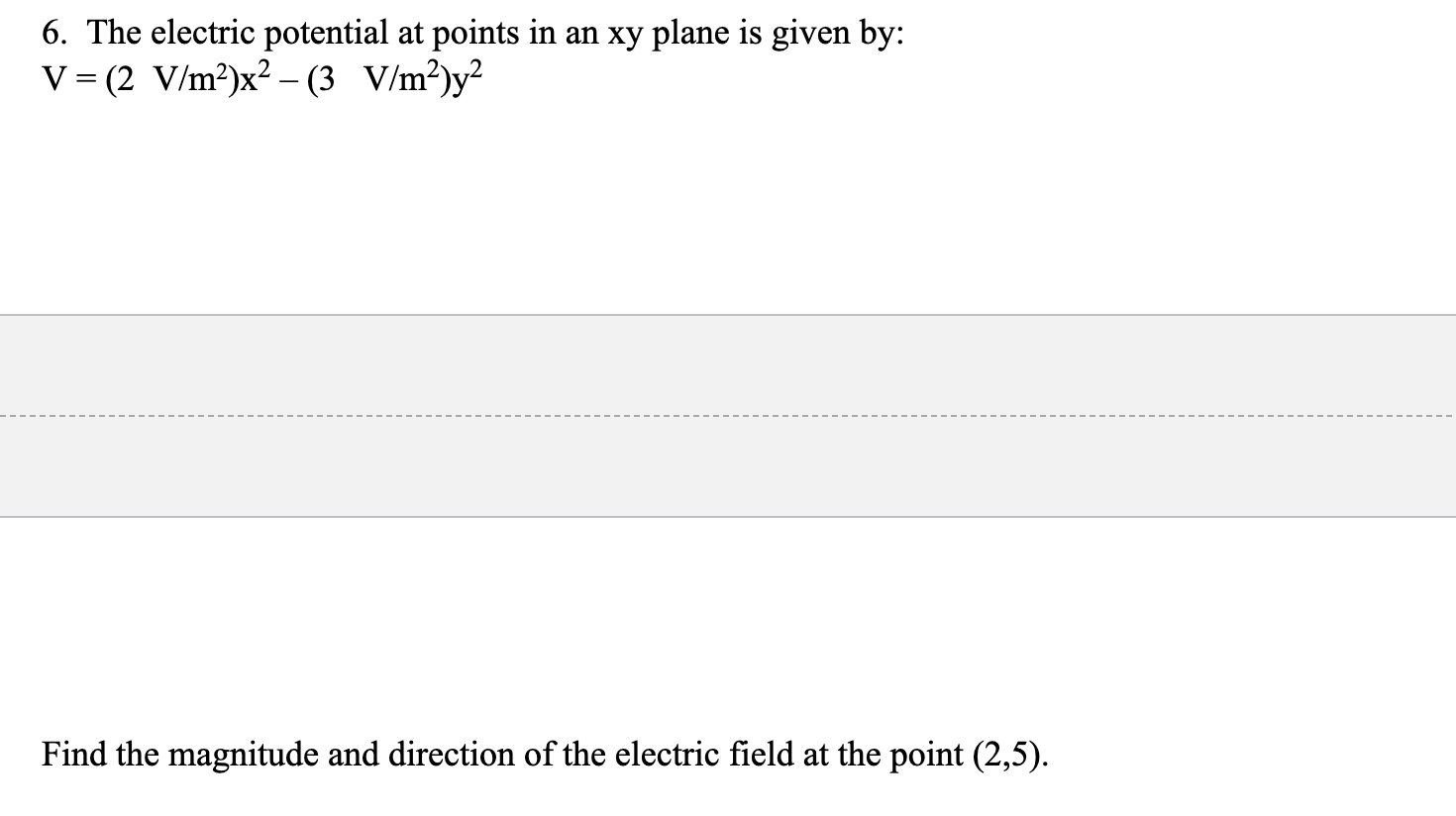 Solved 6. The electric potential at points in an xy plane is | Chegg.com