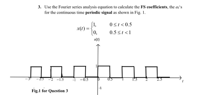 Solved Use the Fourier series analysis equation to calculate | Chegg.com