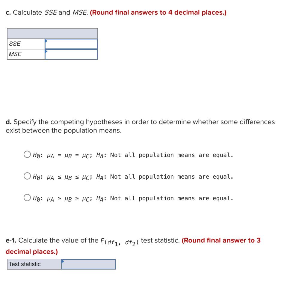 Solved Exercise 13-1 Algo A random sample of five | Chegg.com