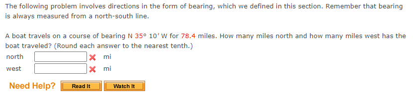 Solved The following problem involves directions in the form | Chegg.com