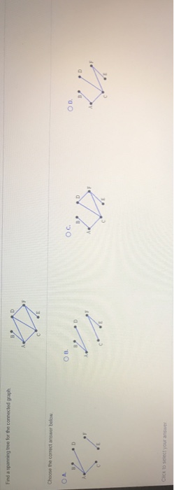 Solved Find a spanning tree for the connected graph. Choose | Chegg.com