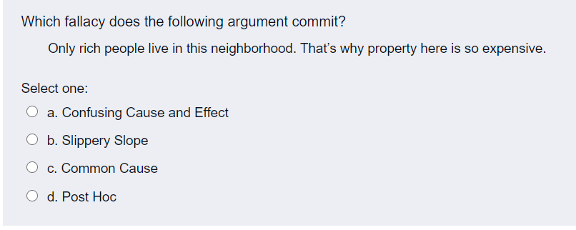 Solved Which fallacy does the following argument commit? | Chegg.com