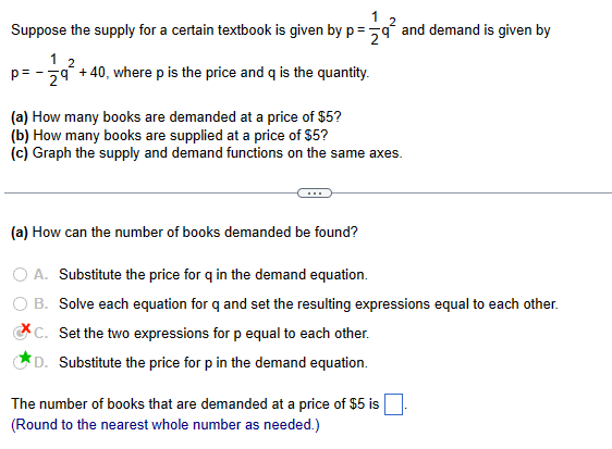 Solved Suppose the supply for a certain textbook is given by | Chegg.com