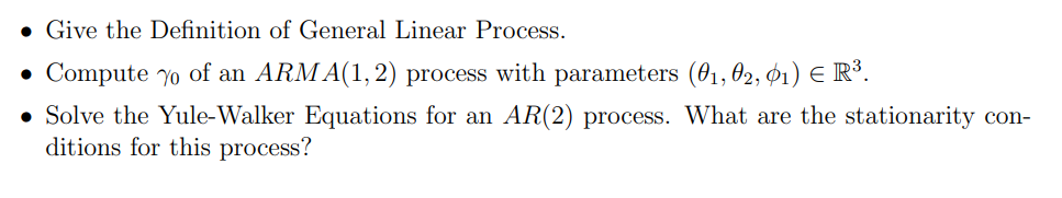 - Give the Definition of General Linear Process. - | Chegg.com