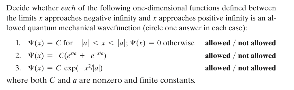 Solved Decide whether each of the following one-dimensional | Chegg.com