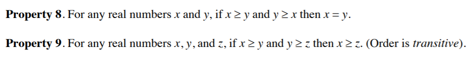 Solved Property 8. For any real numbers x and y, if x 2 y | Chegg.com