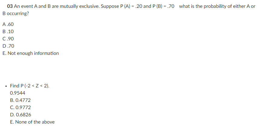 Solved 03 An event A and B are mutually exclusive. Suppose | Chegg.com