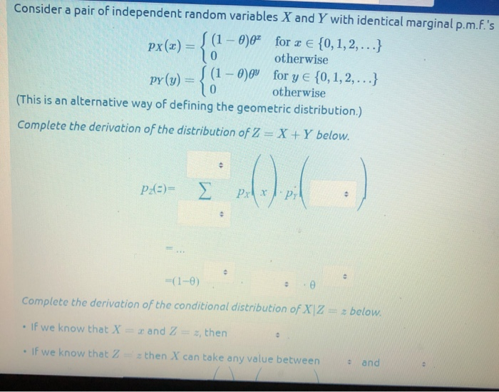Solved Consider a pair of independent random variables X and | Chegg.com