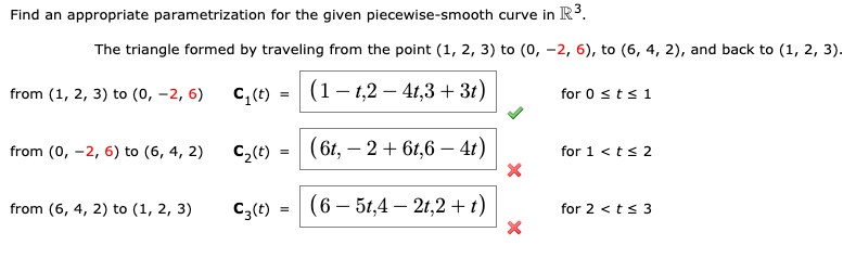 Solved Find an appropriate parametrization for the given | Chegg.com