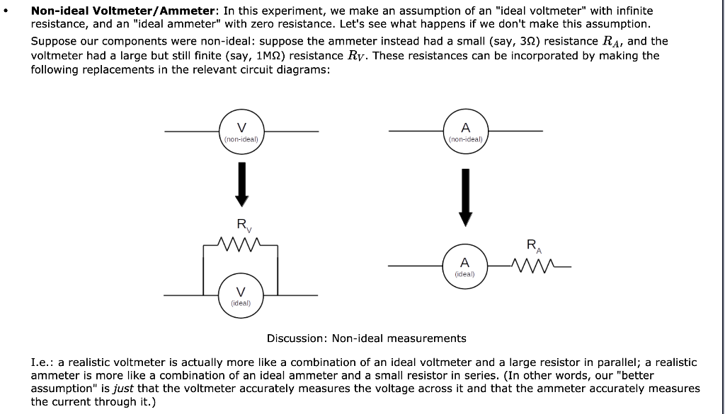 Non-ideal Voltmeter/Ammeter: In this experiment, we | Chegg.com