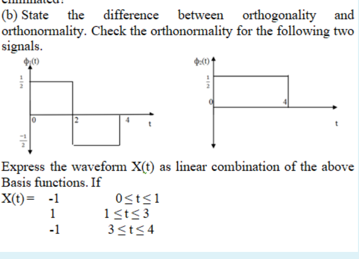 Solved (b) State the difference between orthogonality and | Chegg.com