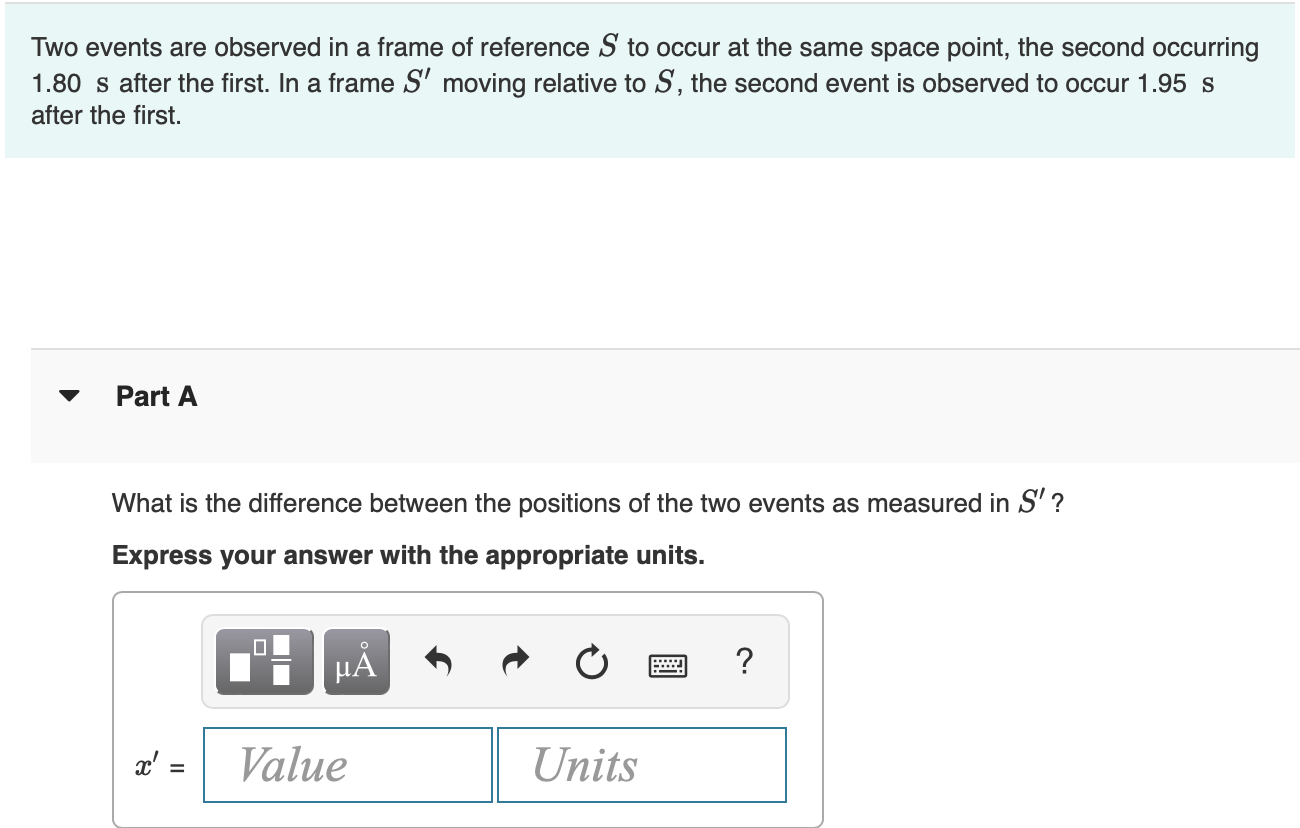 Solved Two events are observed in a frame of reference S to | Chegg.com