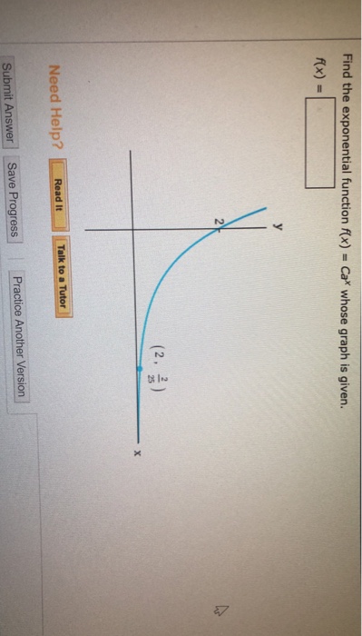 Solved Find the exponential function f(x) = Cax whose graph | Chegg.com