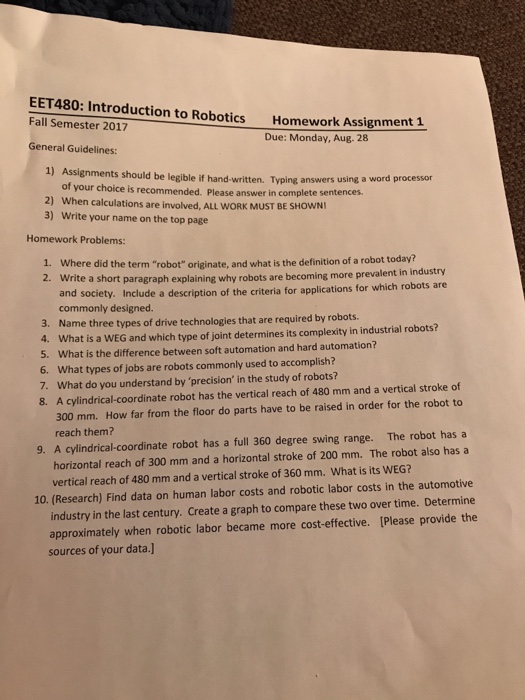 Solved Where did the term "robot" originate, and what is the | Chegg.com