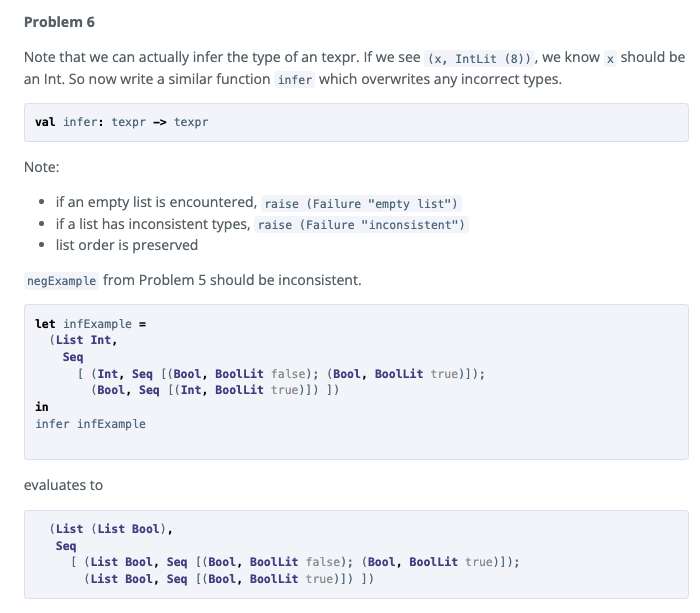 Solved In OCAML Language do the following Problem 6 (Please | Chegg.com
