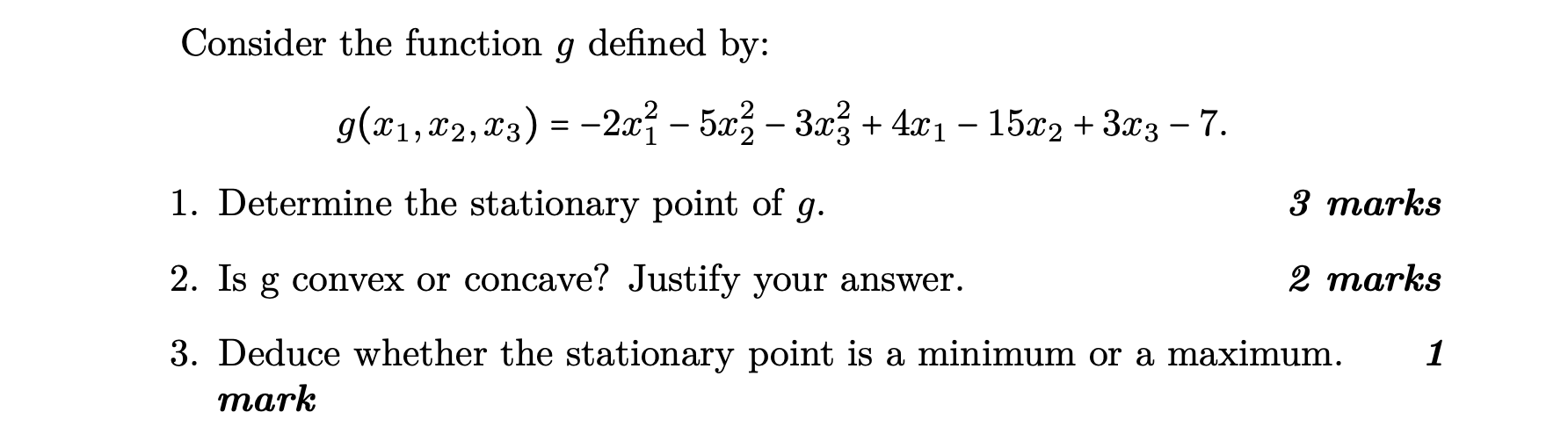 Solved Consider the function g defined by: g(21,L2, x3) = | Chegg.com Solved Consider the function g defined by: g(21,L2, x3) = | Chegg.com