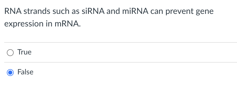 Solved RNA strands such as siRNA and miRNA can prevent gene | Chegg.com