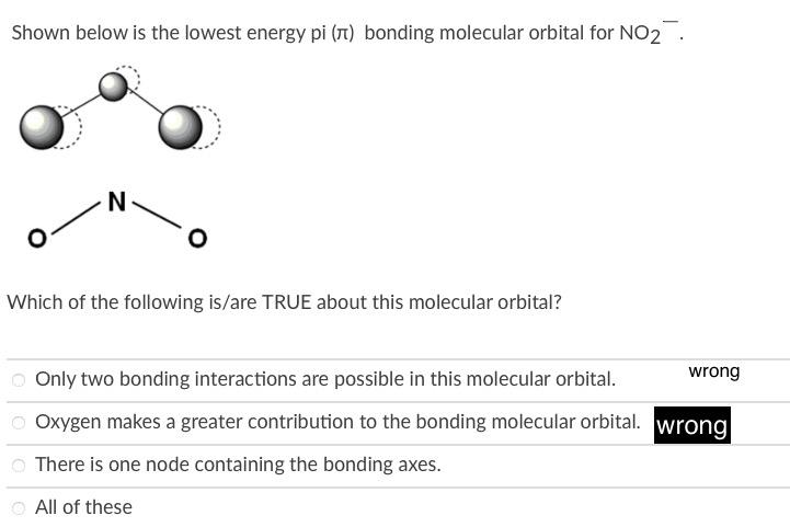 Solved Shown below is the lowest energy pi (π) bonding | Chegg.com