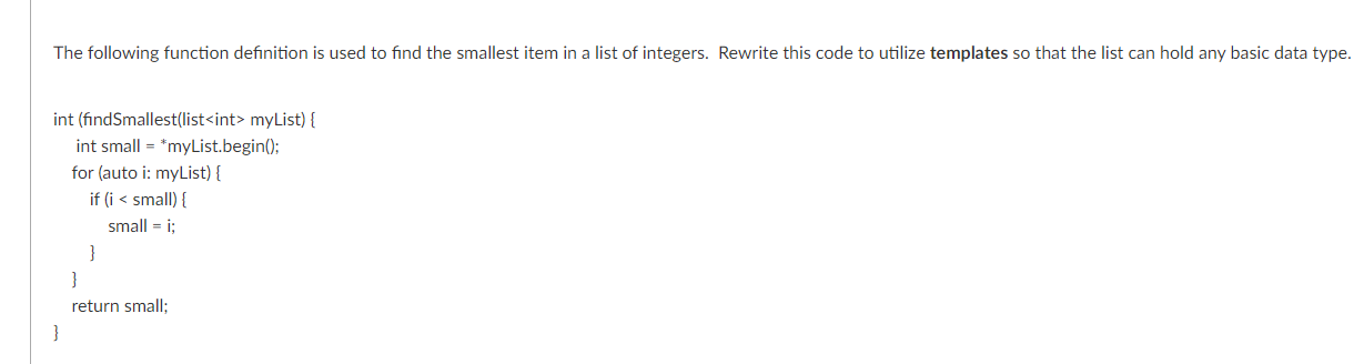Solved The following function definition is used to find the | Chegg.com