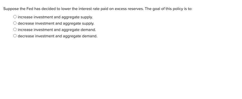 Solved Suppose the Fed has decided to lower the interest | Chegg.com