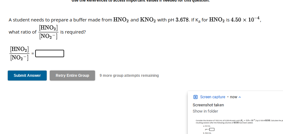 Solved A student needs to prepare a buffer made from HNO2 | Chegg.com