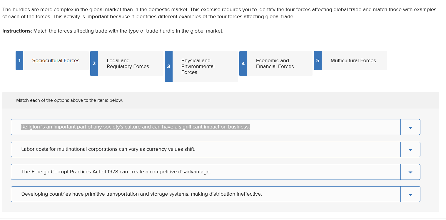 Solved The hurdles are more complex in the global market | Chegg.com
