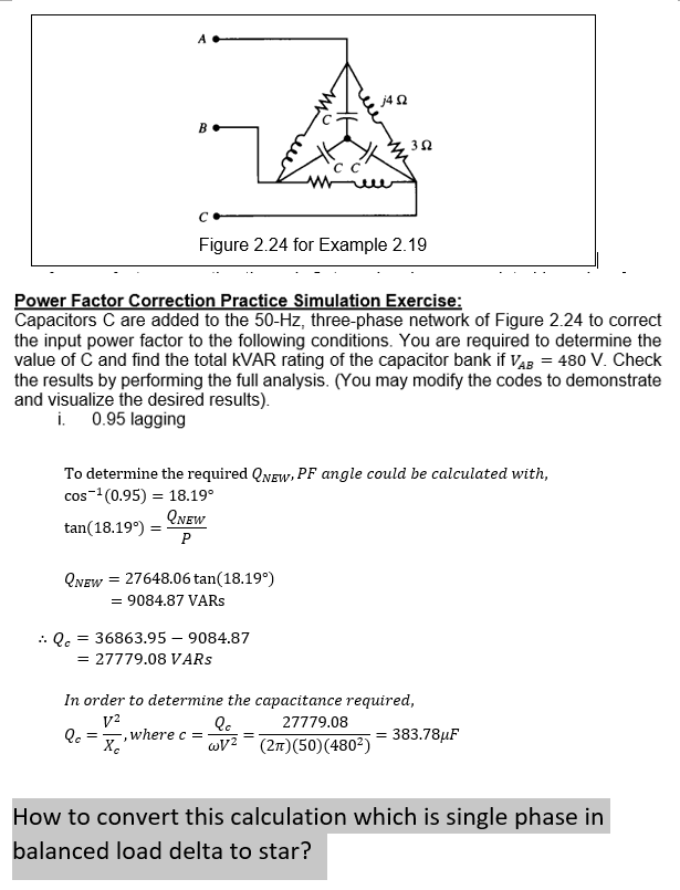 Solved j4.2 A 32 Figure 2.24 for Example 2. 19 Power Factor | Chegg.com