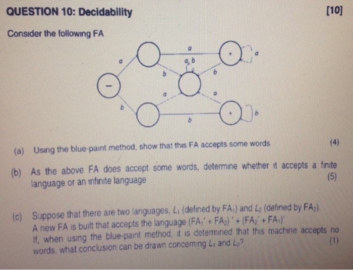 QUESTION 10: Decidability [10] Consider the following | Chegg.com