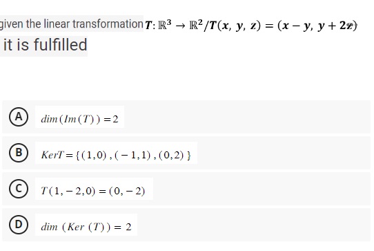 Solved given the linear transformation | Chegg.com