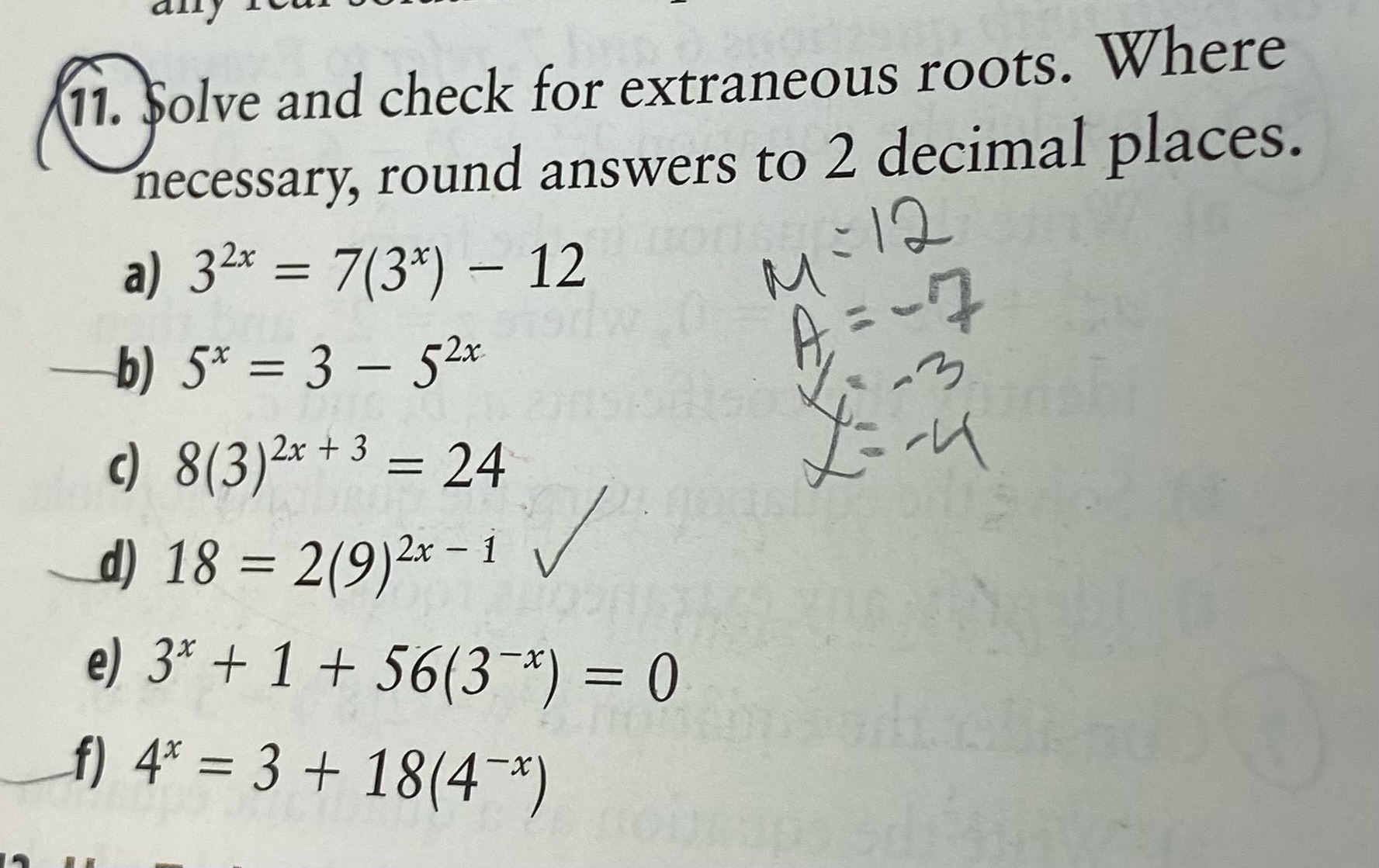 Solved Solve and check for extraneous roots. Wherenecessary, | Chegg.com