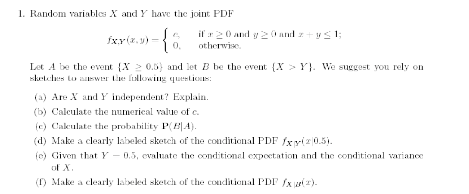 Solved Random variables x ﻿and Y ﻿have the joint | Chegg.com