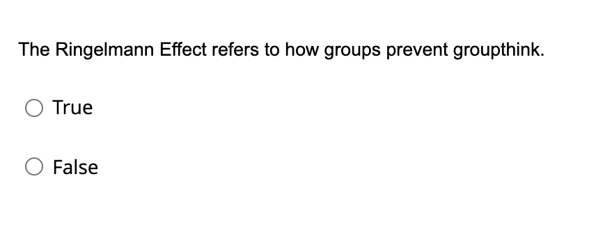 Solved The Ringelmann Effect refers to how groups prevent | Chegg.com