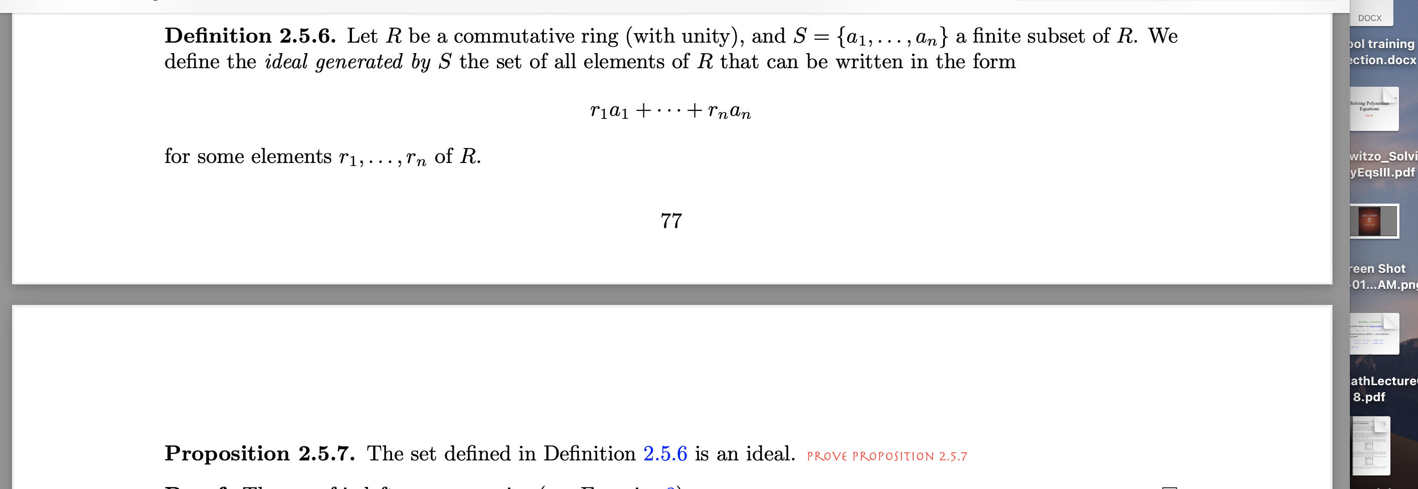Solved Definition 2.5.6. Let R be a commutative ring (with | Chegg.com