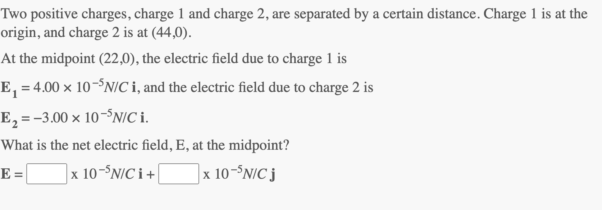 Solved Two positive charges, charge 1 ﻿and charge 2 , ﻿are | Chegg.com