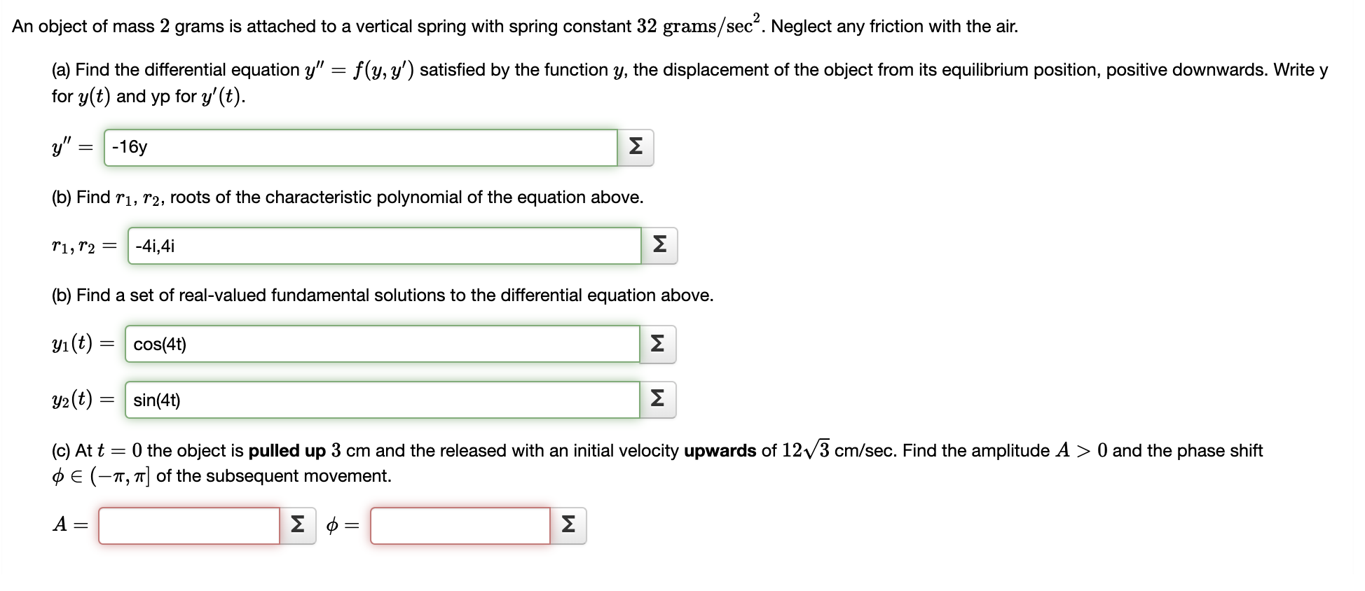 Solved An object of mass 2 grams is attached to a vertical | Chegg.com
