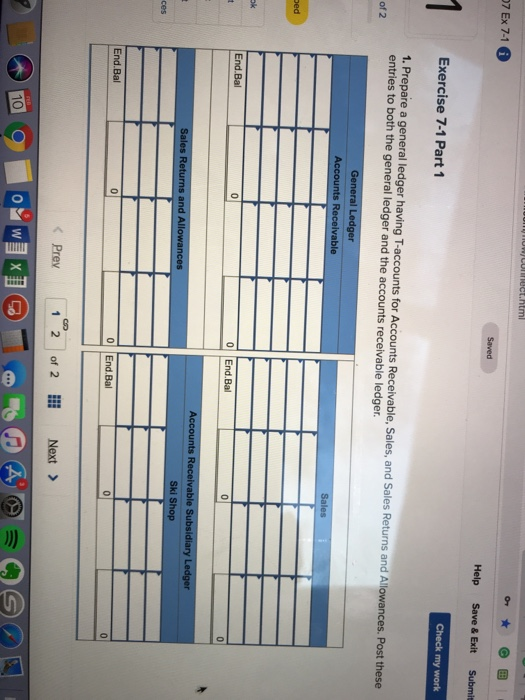 Solved Exercise 7-1 Part 1 1. Prepare a | Chegg.com