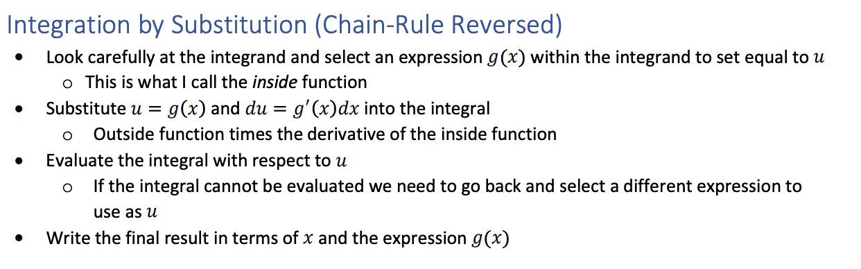Solved Integration by Substitution (Chain-Rule Reversed) - | Chegg.com