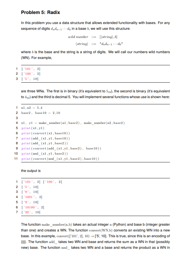 Solved Problem 5: Radix In this problem you use a data | Chegg.com
